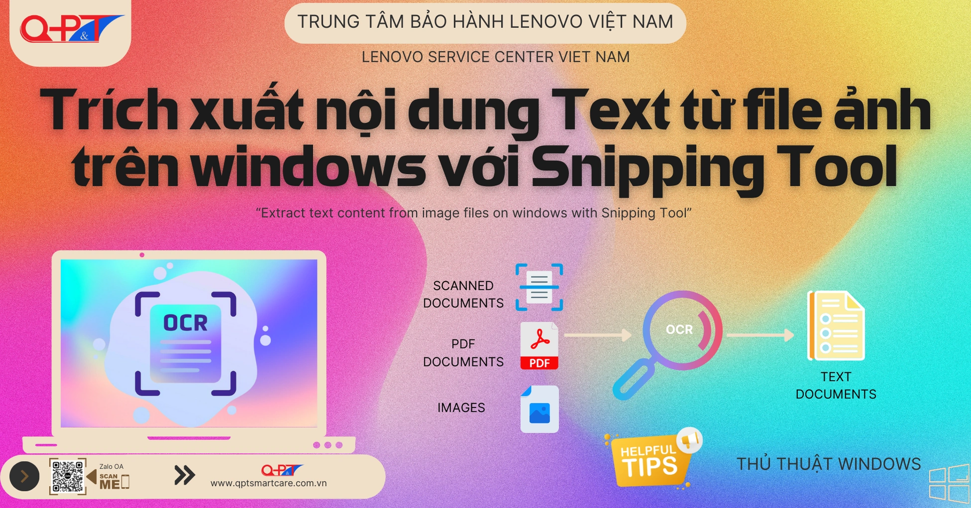 Trích xuất nội dung Text từ file ảnh trên windows với Snipping Tool | Lenovo Service Center