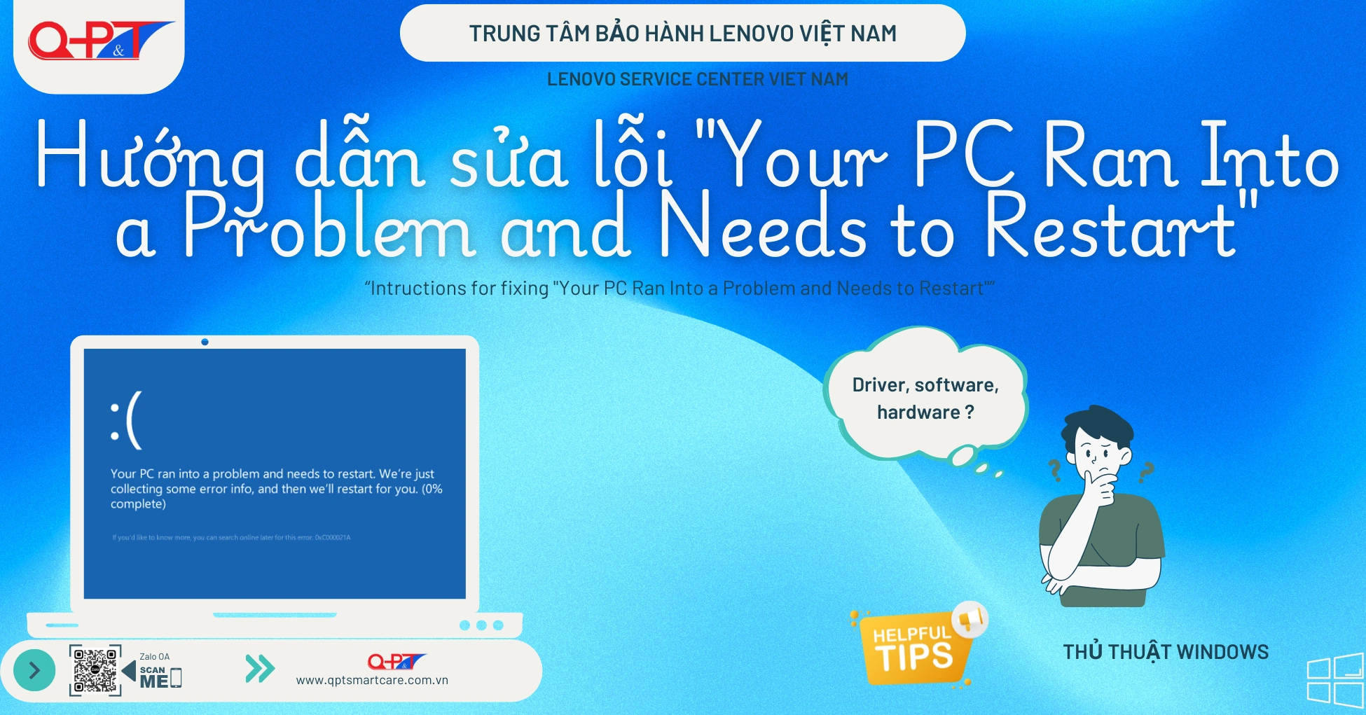 Hướng dẫn sửa lỗi “Your PC Ran Into a Problem and Needs to Restart ...