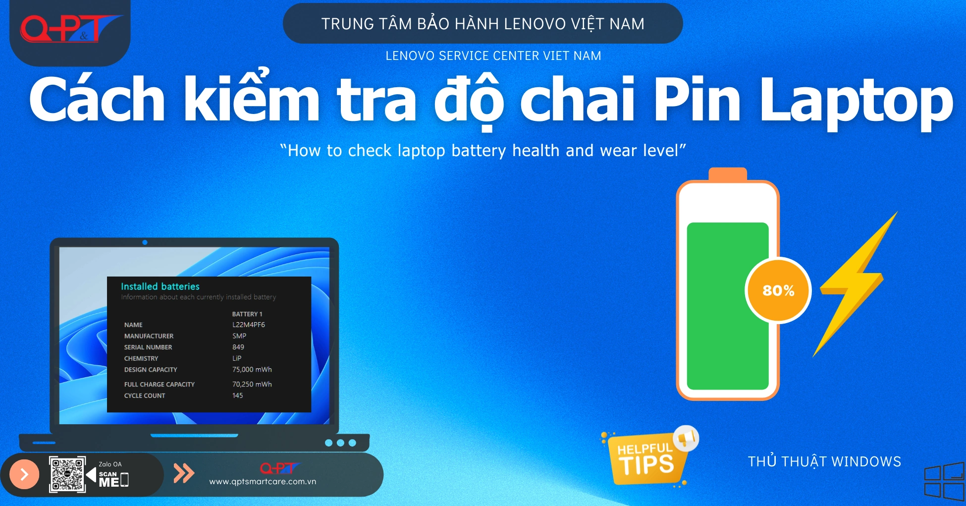 Cách kiểm tra độ chai Pin Laptop | Lenovo Service Center